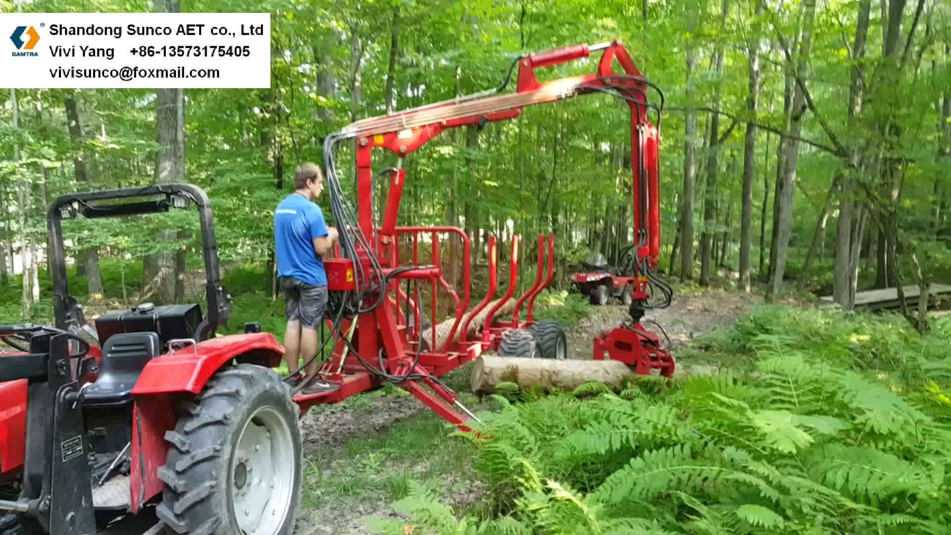 Tractor Truck 8t Loading Trailer Log Trailer With Crane - Buy 8tons ...