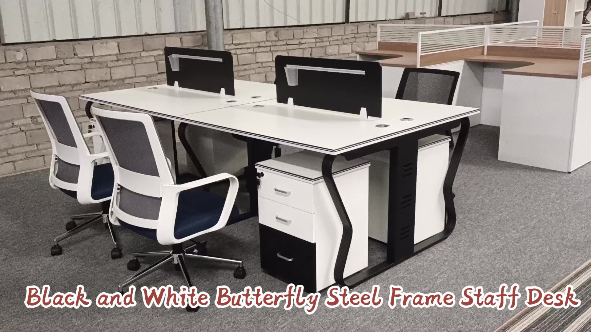 Modern Steel Leg Small Office Modular Workstations Design With Cabinets ...