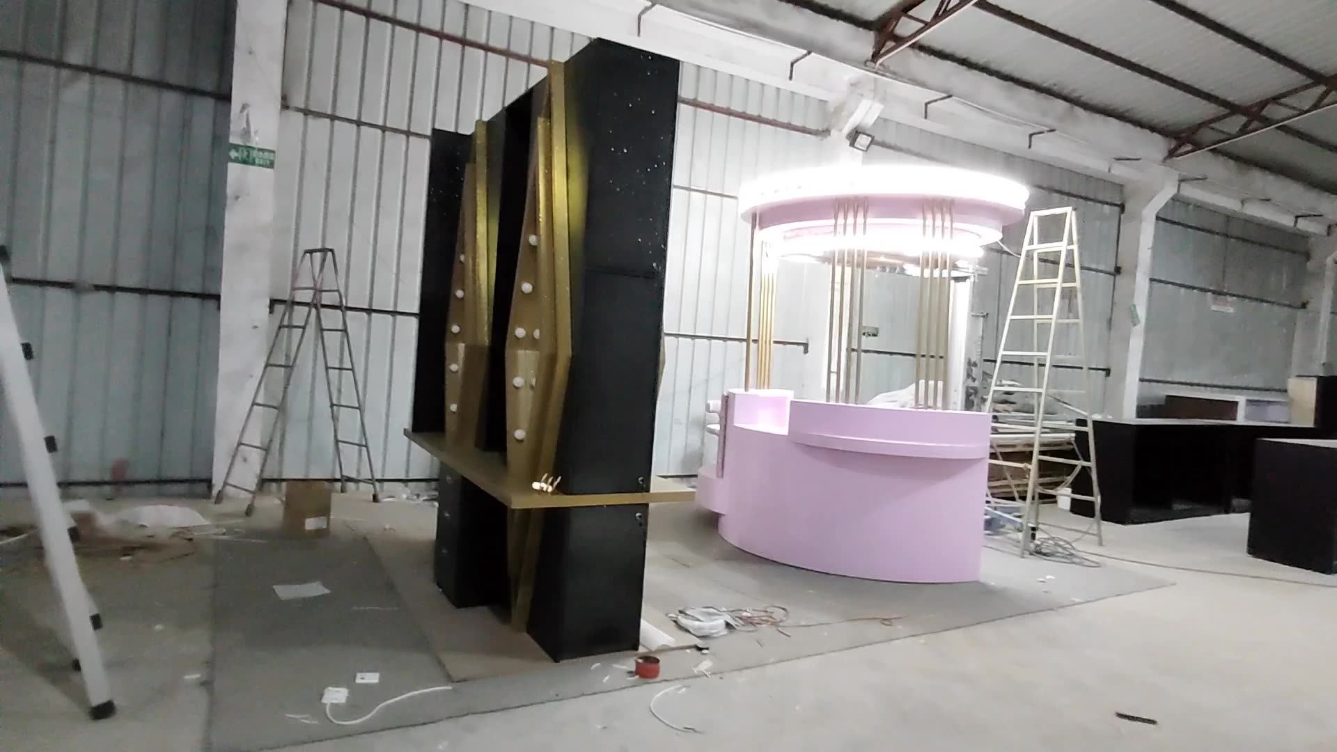 Beauty Salon Reception Desk Pink Cashier Counter Simple Modern Clothing ...