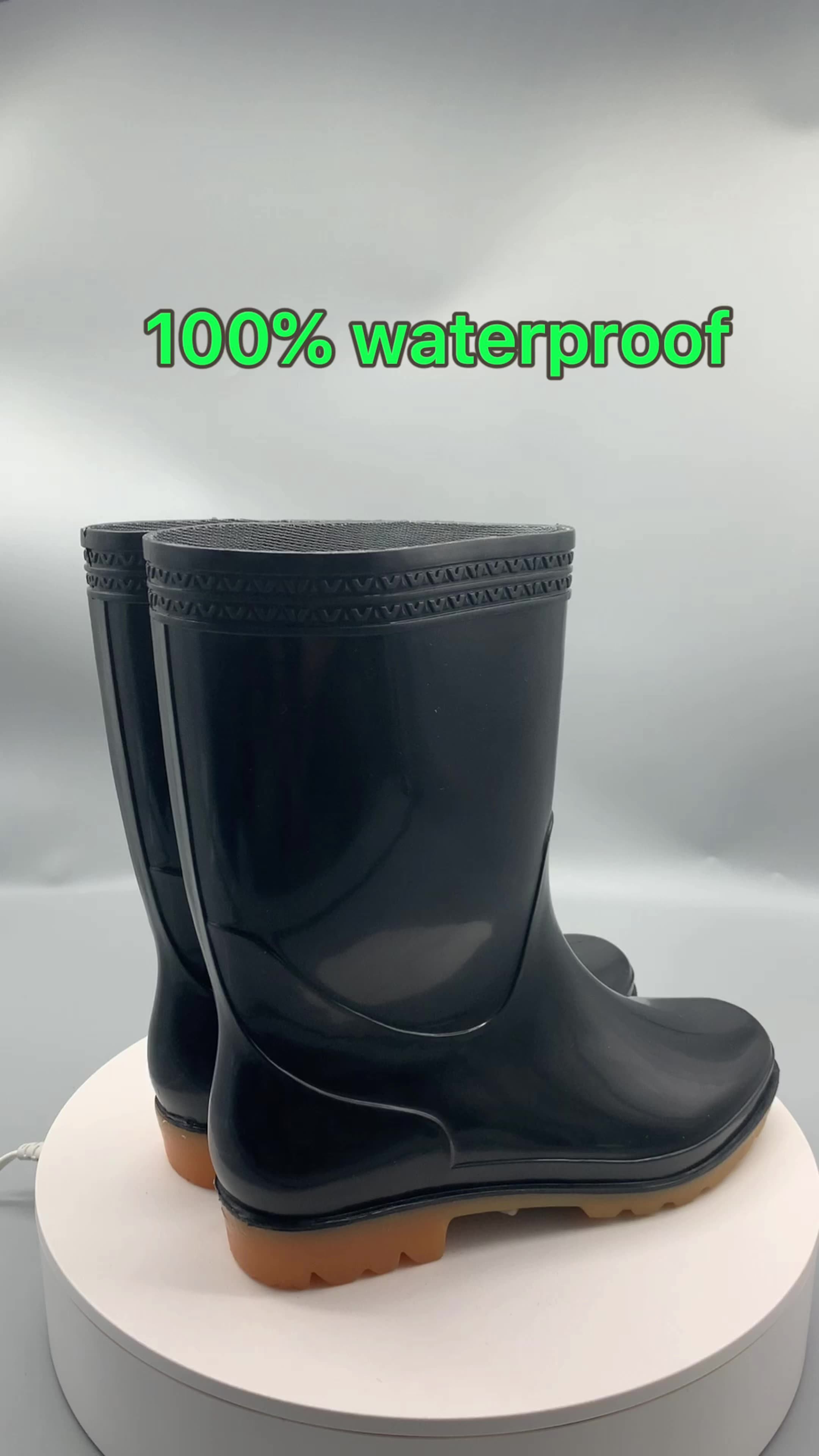 Waterproof Tactical Wellington Pvc Gumboots Injection Rain Boots Rubber ...