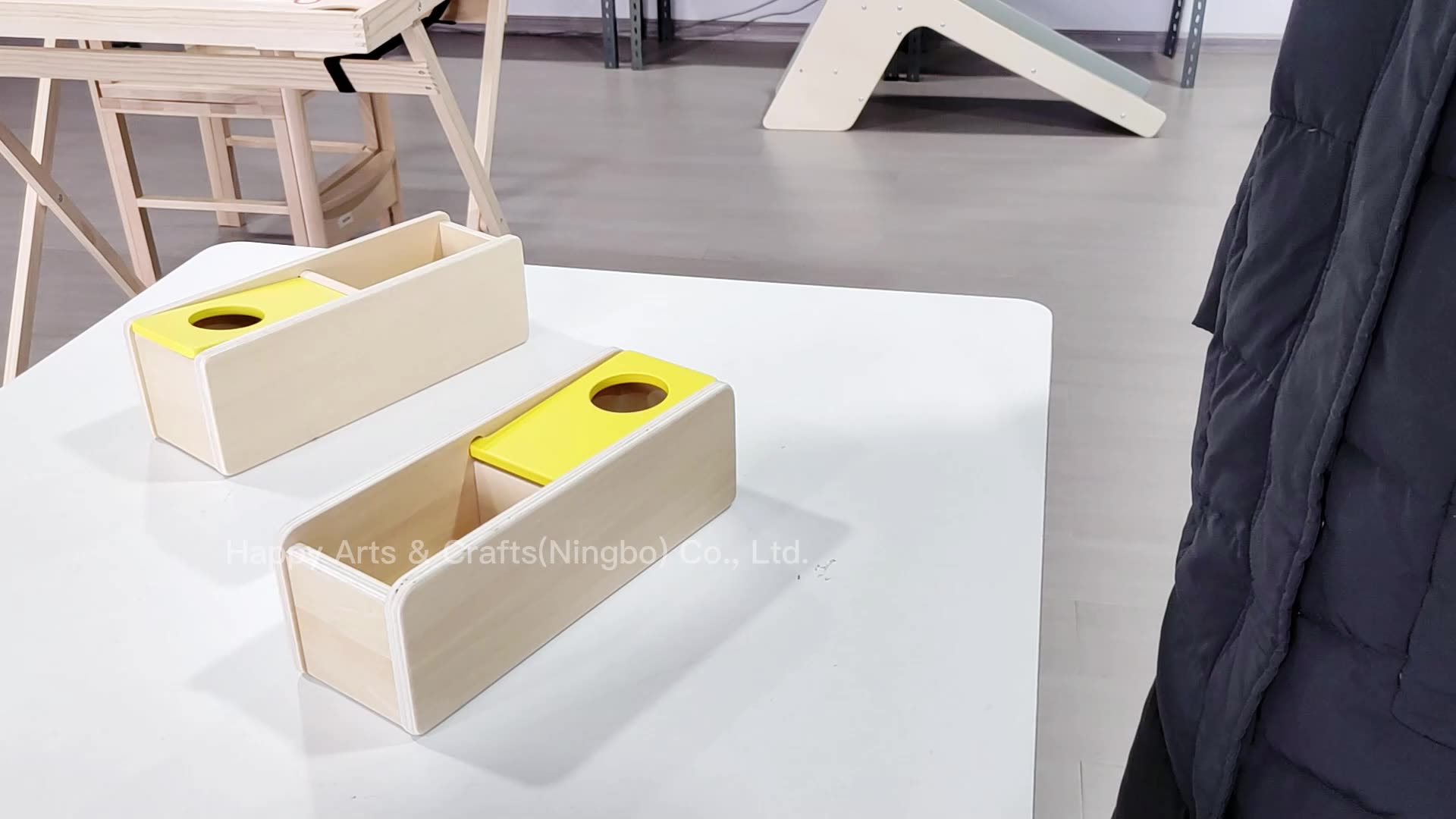 Round Rectangular Drawer Plywood Wooden Sliding Top Montessori Infant ...