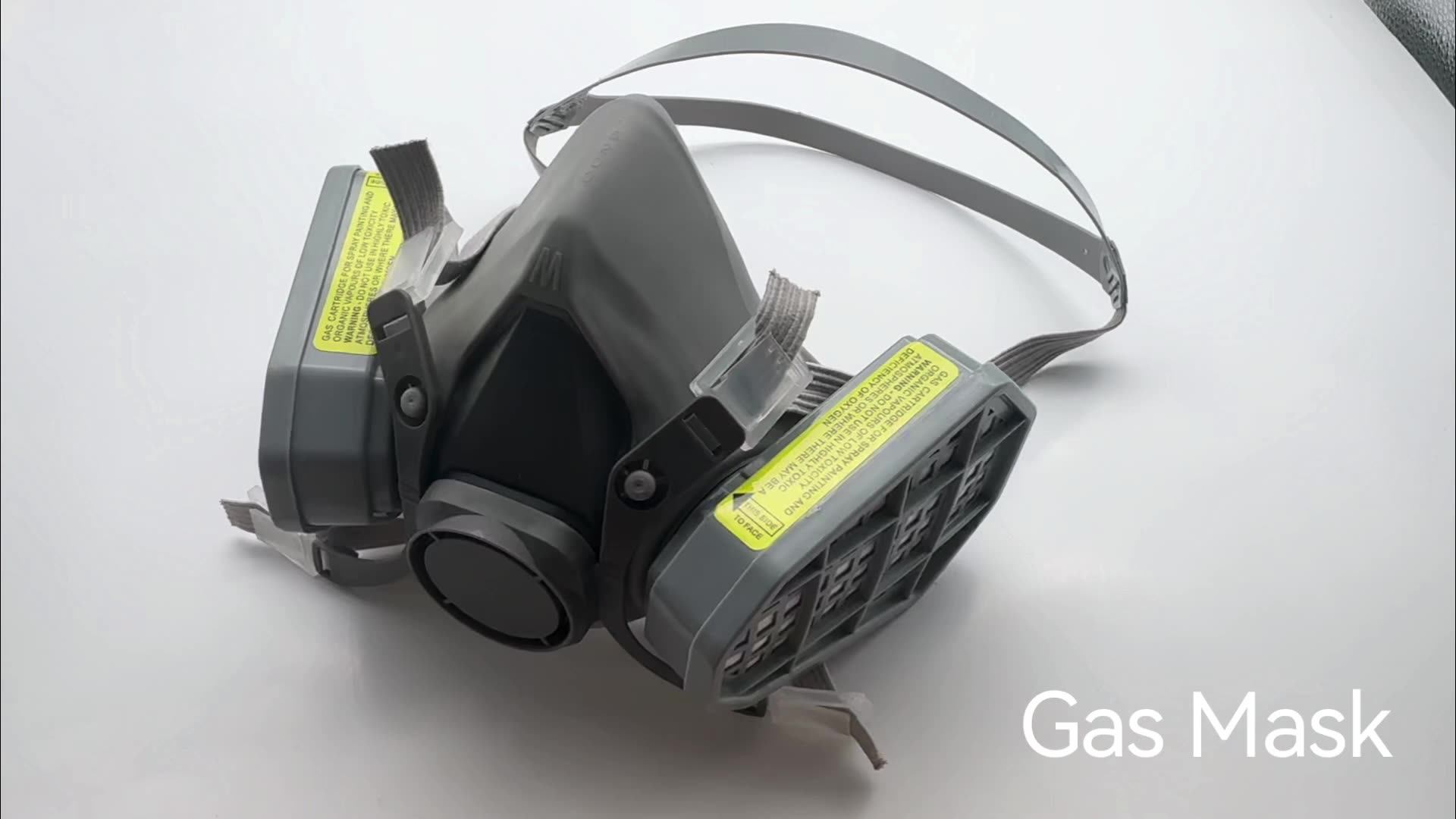 Half Face Breathing Gas Mask Respirator Safety Mask With Double Filter ...