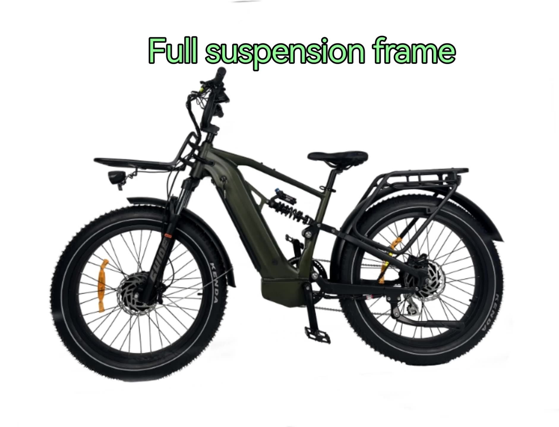 Queene/2024 New 48v 52v 750w 1000w 1500w Full Suspension Ebike 26 Inch ...