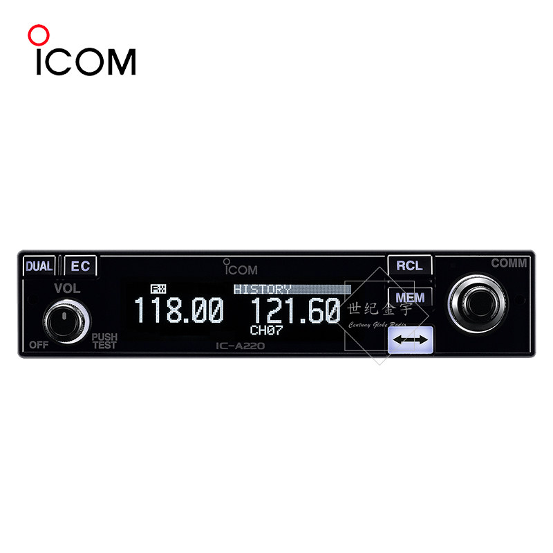 ICOM艾可慕IC-A220：双显车载VHF航空电台，AM自动静噪，飞行通讯新选择！-对讲机-淘宝百科网