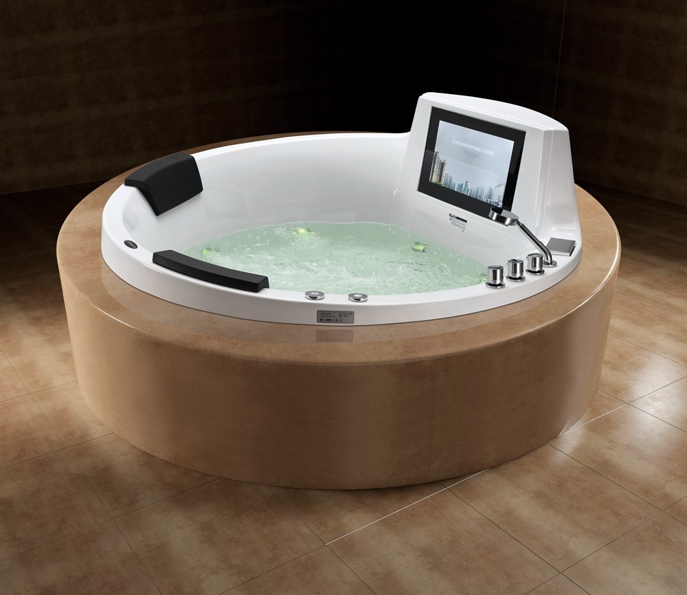 Apollo Deluxe Round Recessed Bubble Jacuzzi TV TV Heated Double Large ...