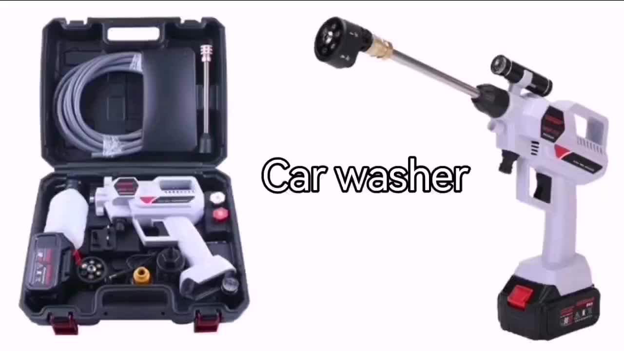 Lithium Battery Cordless Car Washer Wireless Car Wash Gun Portable Car ...