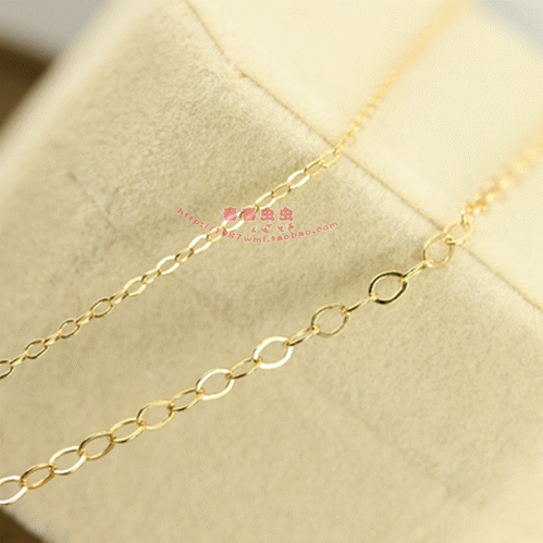 DIY美国14K包金注金扁O链 闪O链压光链十字链延长链加长链-阿里巴巴