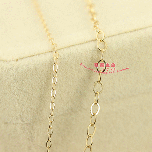 DIY美国14K包金注金扁O链 闪O链压光链十字链延长链加长链-阿里巴巴