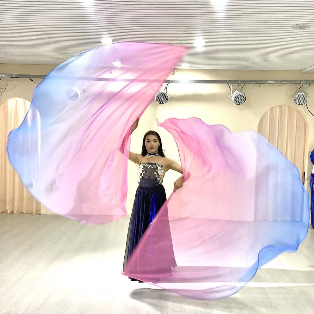 2025 new gradient half-circle dance props | ink wash hand flag ...