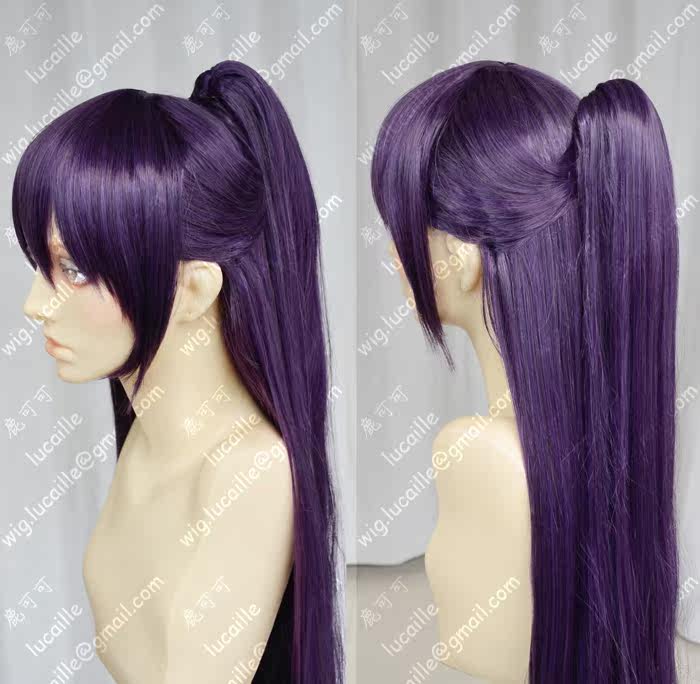 DATE A LIVE Tohka Yatogami Dark Purple 130cm Straight Cosplay Party Wig ...