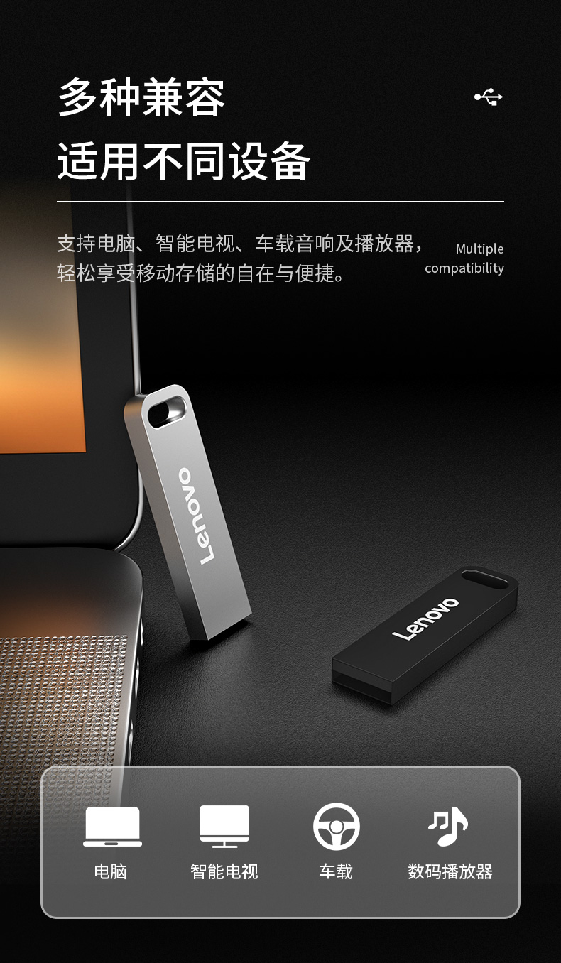 联想SX110金属U盘16G/32/64/128/256办公车载投标USB2.0/USB3.1-阿里巴巴