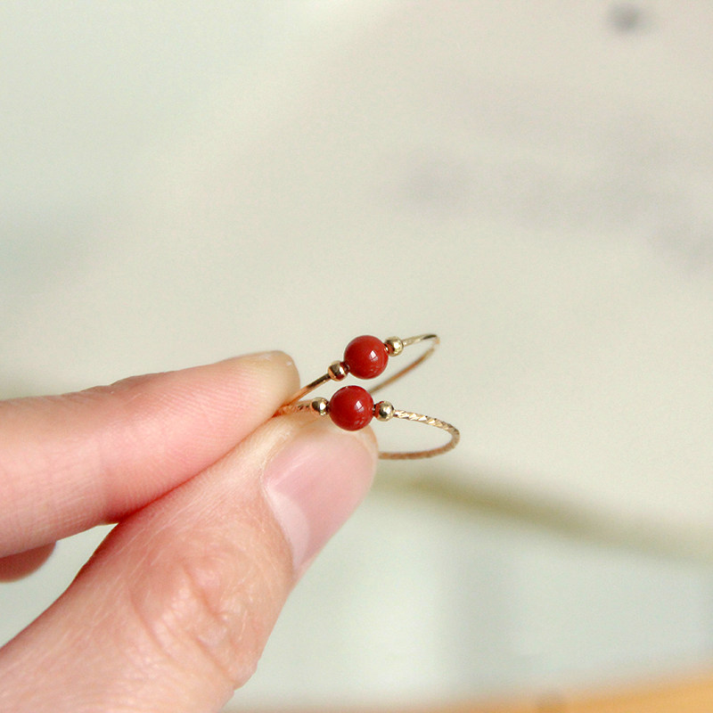 Classy Key法国设计师天然南红玛瑙戒指：小众设计感，让你成为派对焦点！-领针-淘宝好物网