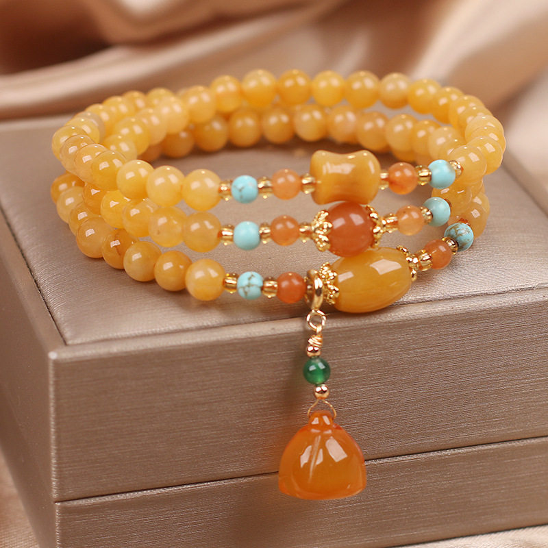 Classy key法国设计师民族风黄水晶转运招财手链，时尚与好运的完美碰撞！-领针-淘宝好物网