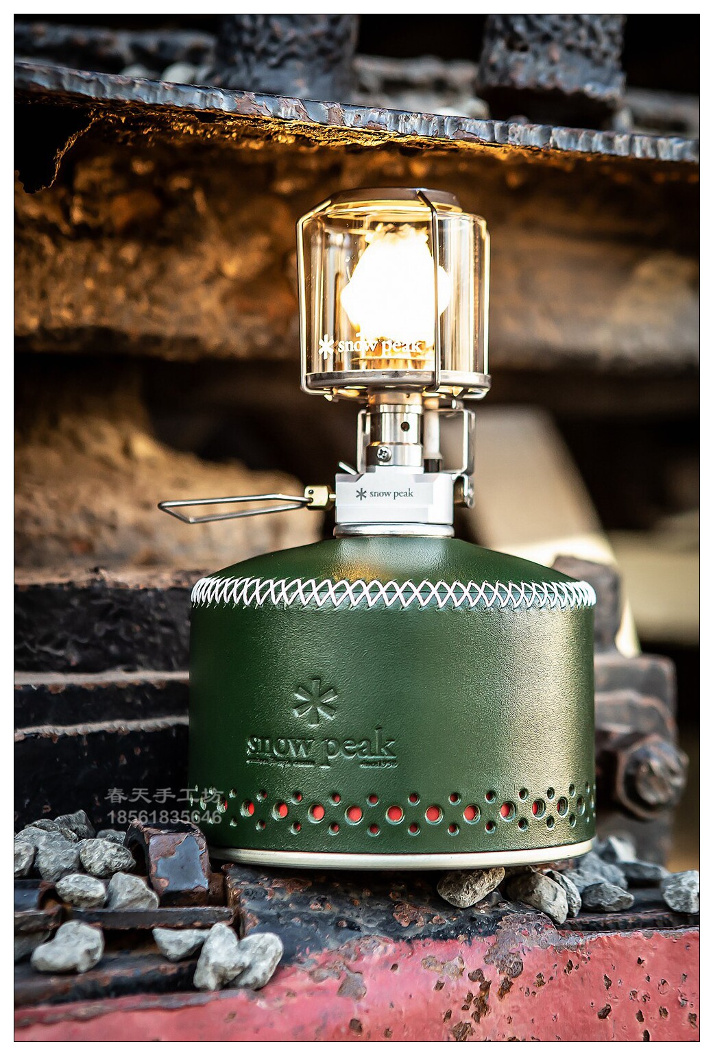 Snowpeak g2 leather gas canister case with brogue carving – a work of ...