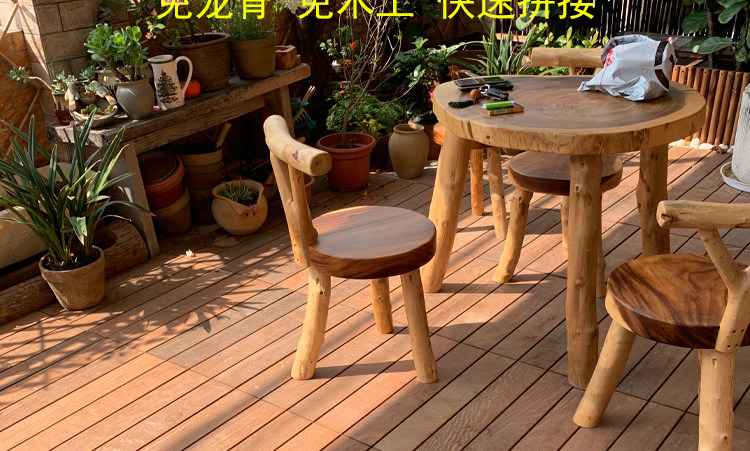 8JDK户外阳台地板重蚁木免龙骨自铺地板依贝木露台防腐木diy防水-阿里巴巴