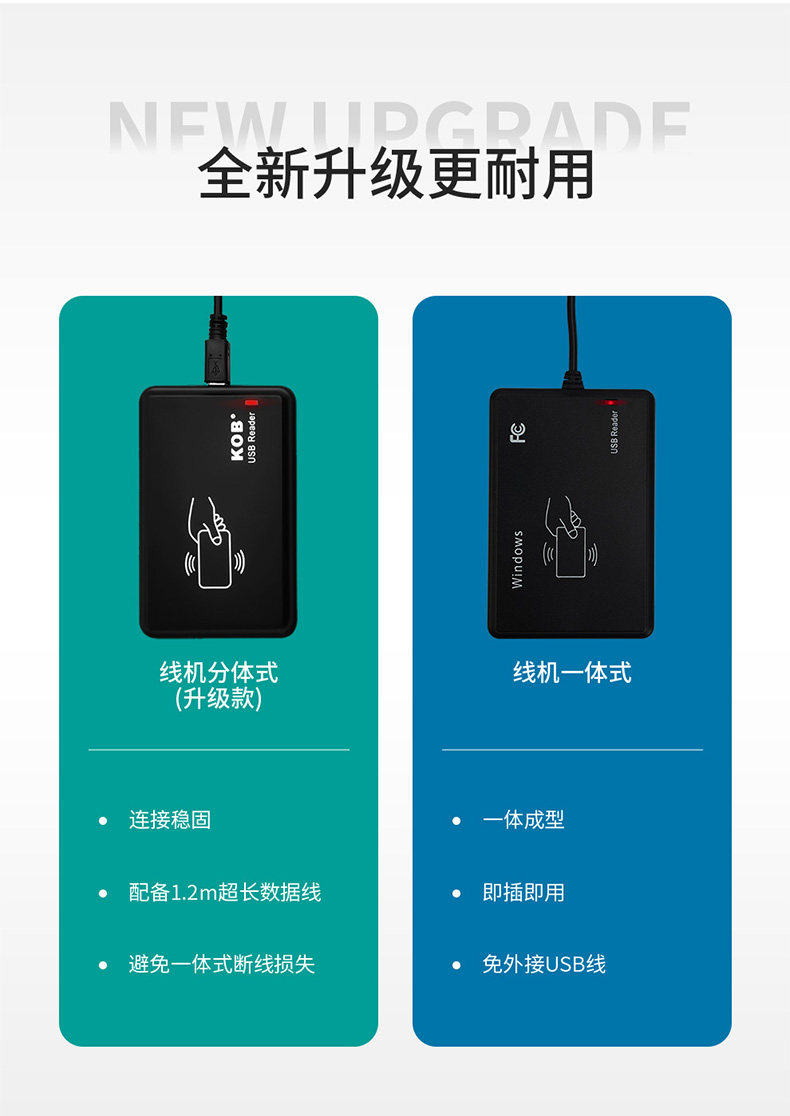 KOB门禁发卡机IC读卡机USB接口刷卡器免驱动id读卡器门禁卡读写器-阿里巴巴