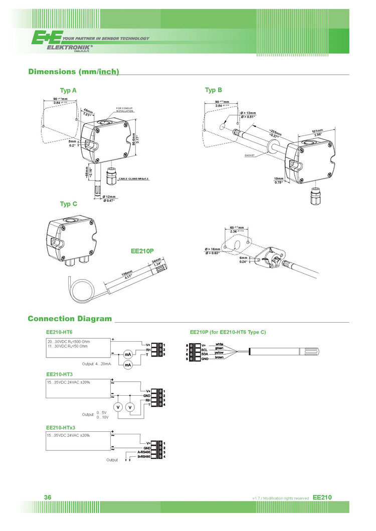 奥地利E+E温湿度变送器EE210系列温度 输出4-20MA风管壁挂可选-阿里巴巴