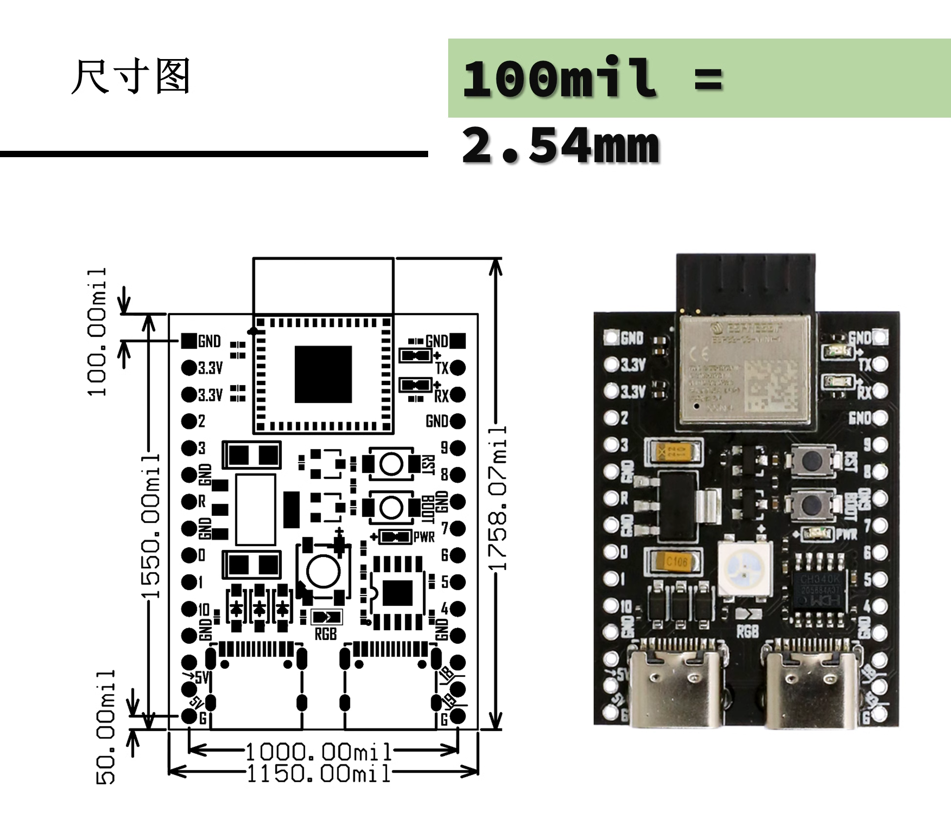 ESP32-C3开发板 双Type-C Wifi蓝牙BLE5.0DevKitM-1核心板ESP32C3-阿里巴巴