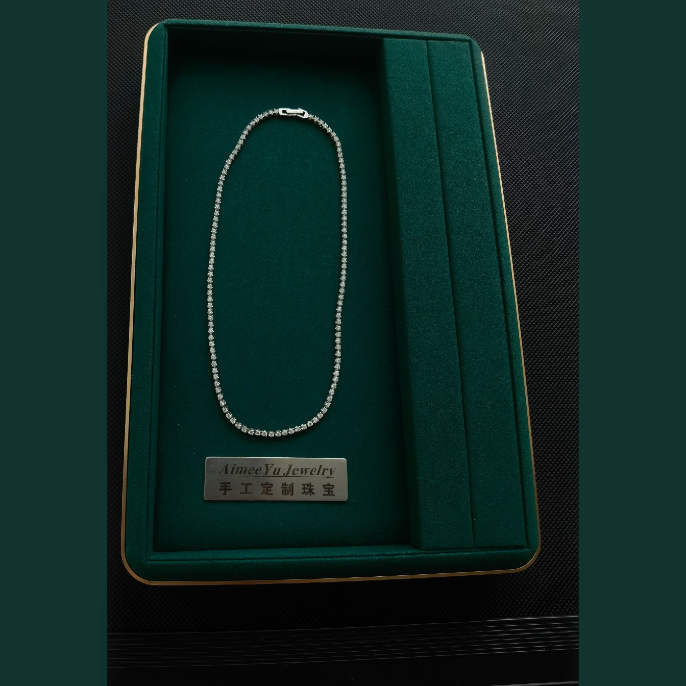 高级定制八心八箭高碳钻排钻项链925银镀金k金标可定刻字-Taobao Vietnam