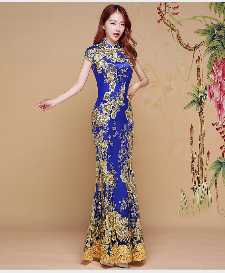 Elegant Modern Traditional Wear Long Cheongsam QiPao Delivery 5- 9 ...