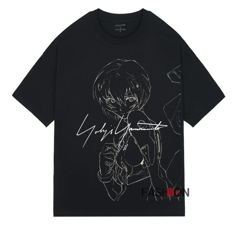 Yohji 山本暗黑风EVA联名绫波丽明日香 男女休闲纯棉圆领短袖T恤-Taobao Malaysia