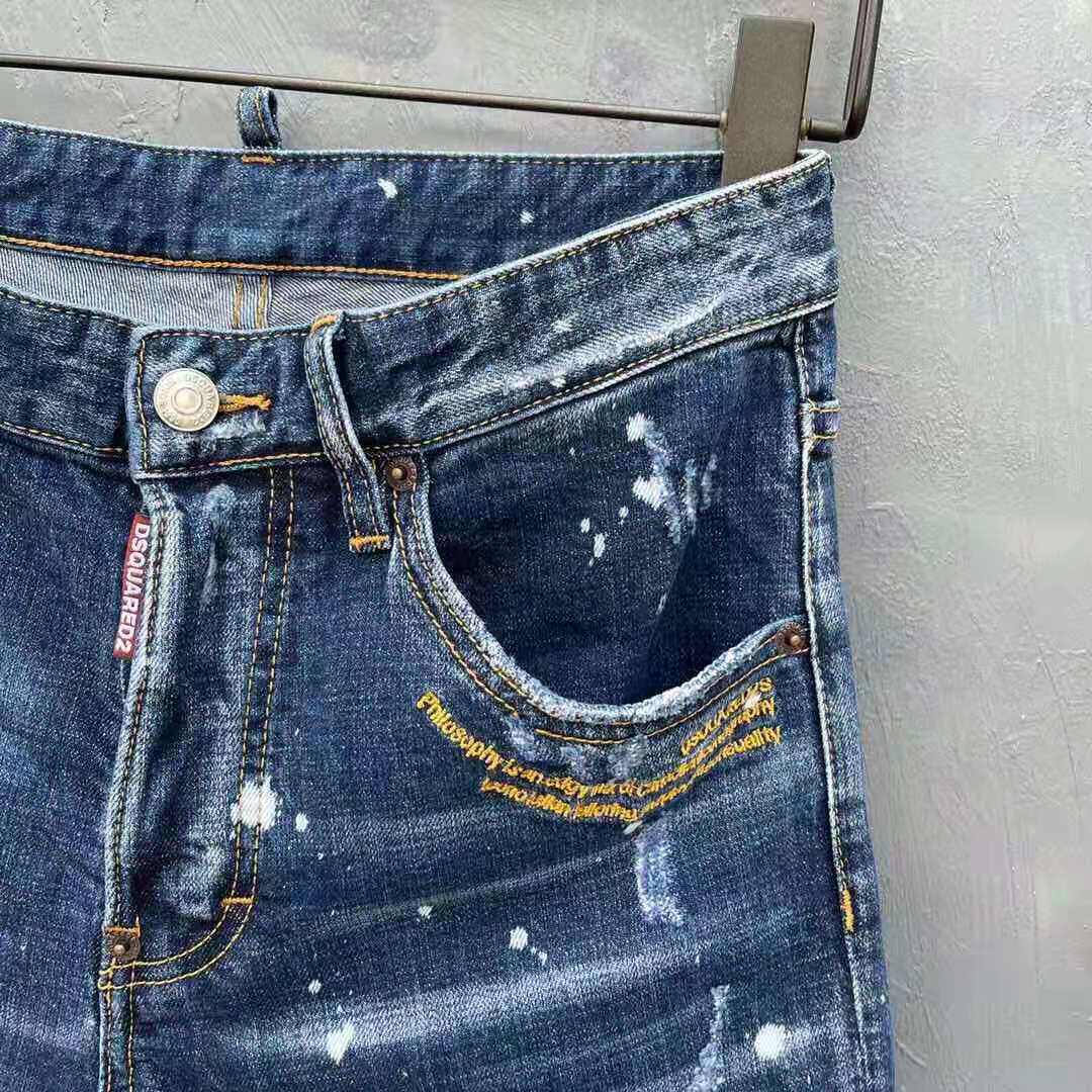 Spring and Summer 2021 New D2 Men's Jeans Fashionable Slim-fit Ripped ...