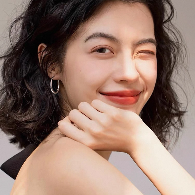 银色独特素圈大耳圈耳扣女高级感S999纯银耳环，气质大气耳饰耳钉，让你成为焦点！-耳环-淘宝好物网