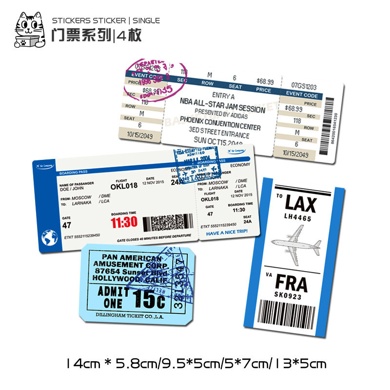 [USD 5.28] Vintage airline boarding pass ticket check-in label box ...