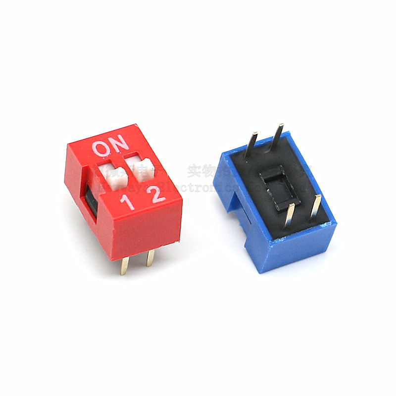 2.54mm红色/蓝色拨码开关大揭秘：从1P到10P，DS平拨直插全解析！-DIP拨码开关-淘宝百科网