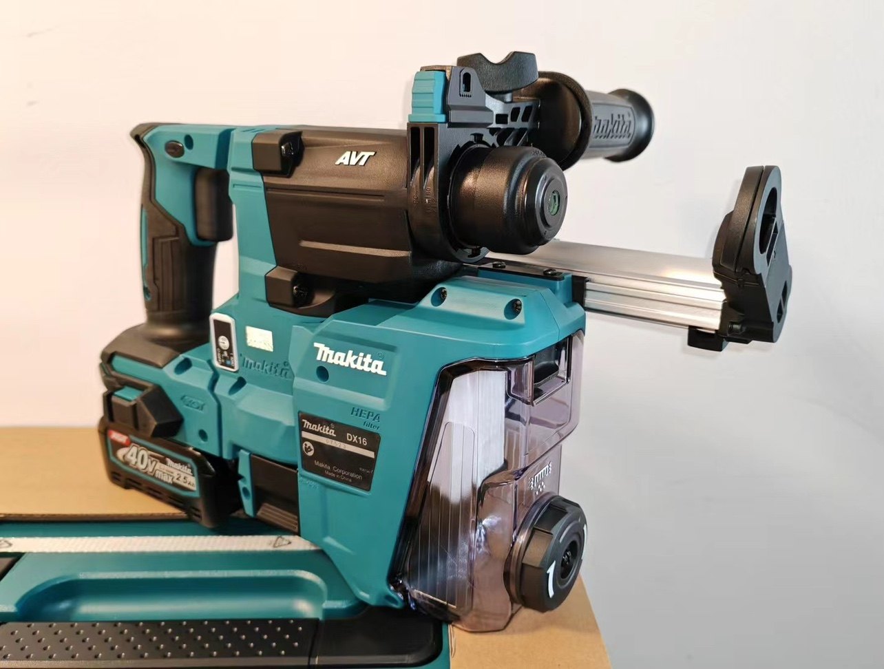 Makita牧田HR010G鋰電40v充電式無刷電鎚鑽手持輕型油壓錘集塵電鎚鑽