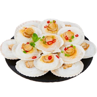 福字号蒜蓉粉丝虾夷扇贝肉冷冻大蒸扇贝270g加热即食批发海鲜烧烤