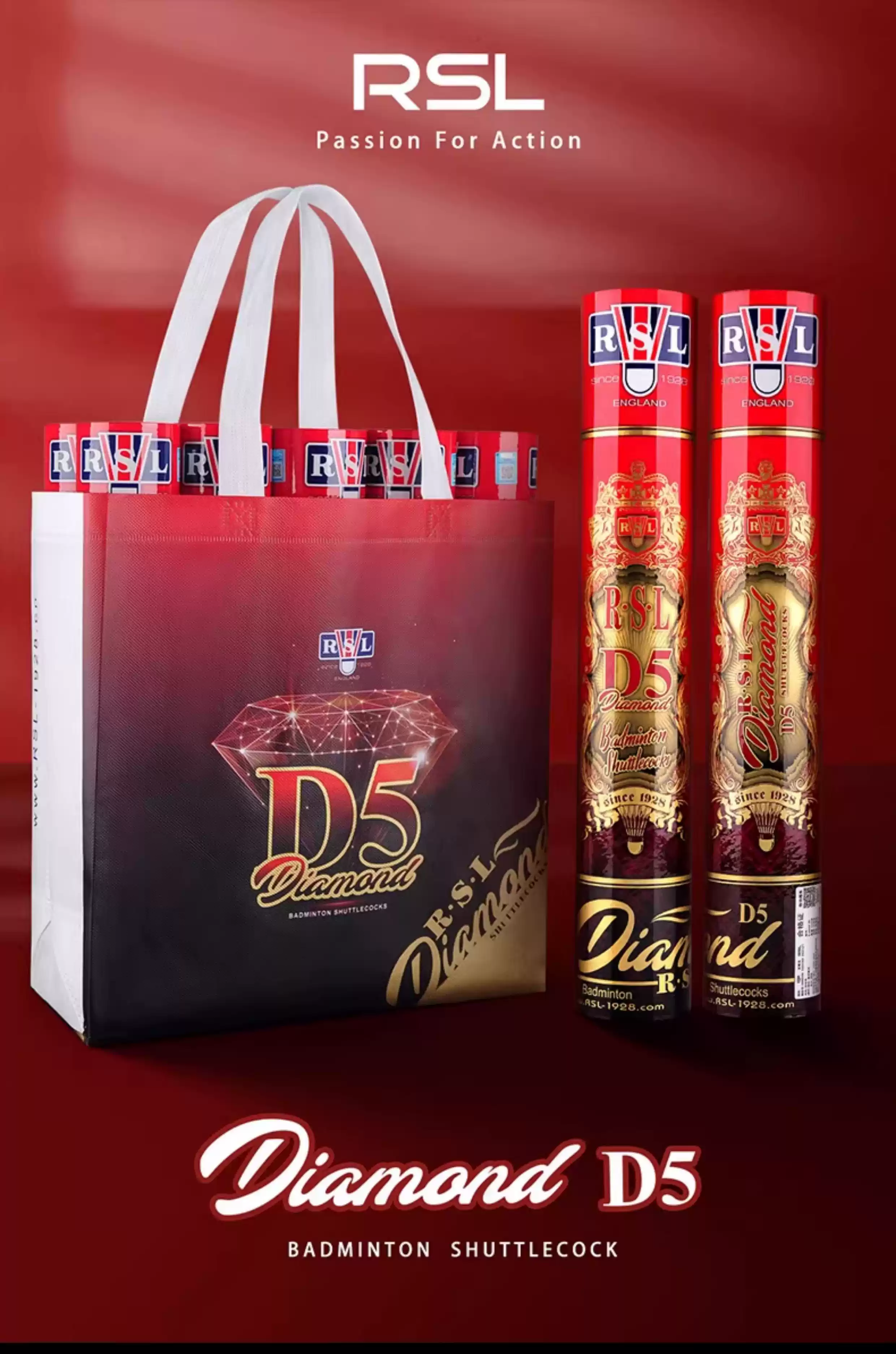 RSL亚狮龙D5耐打羽毛球 77速鹅毛球 独立筒装 76速专业训练球