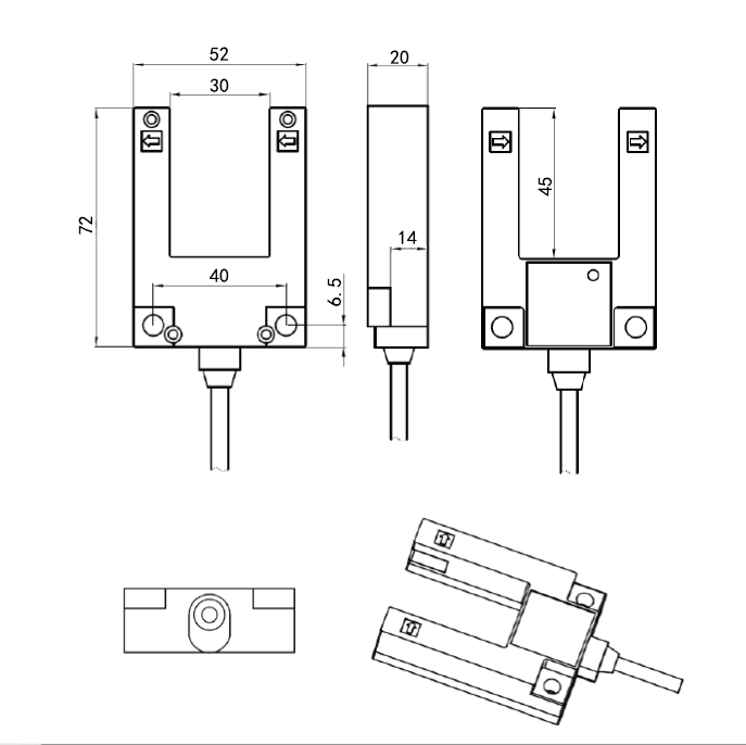 Weco photoelectric switch WECO-K2 K3 integrated slot type flat layer ...