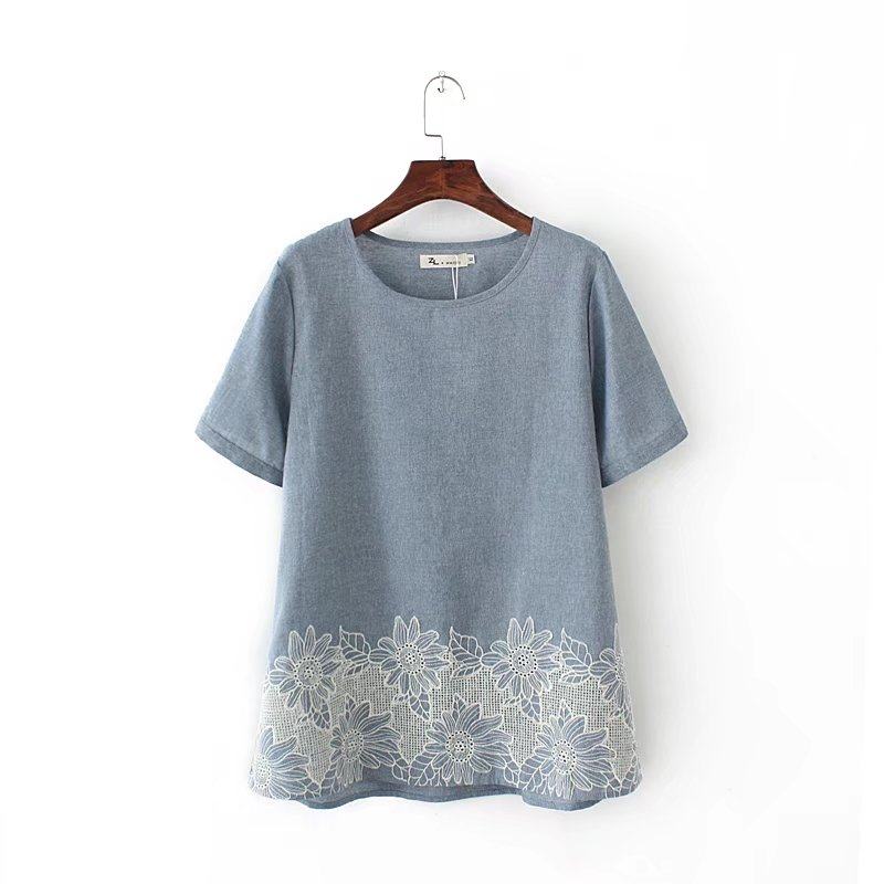 Buy Mother's summer Short sleeve T-shirt pure cotton middle-aged and ...