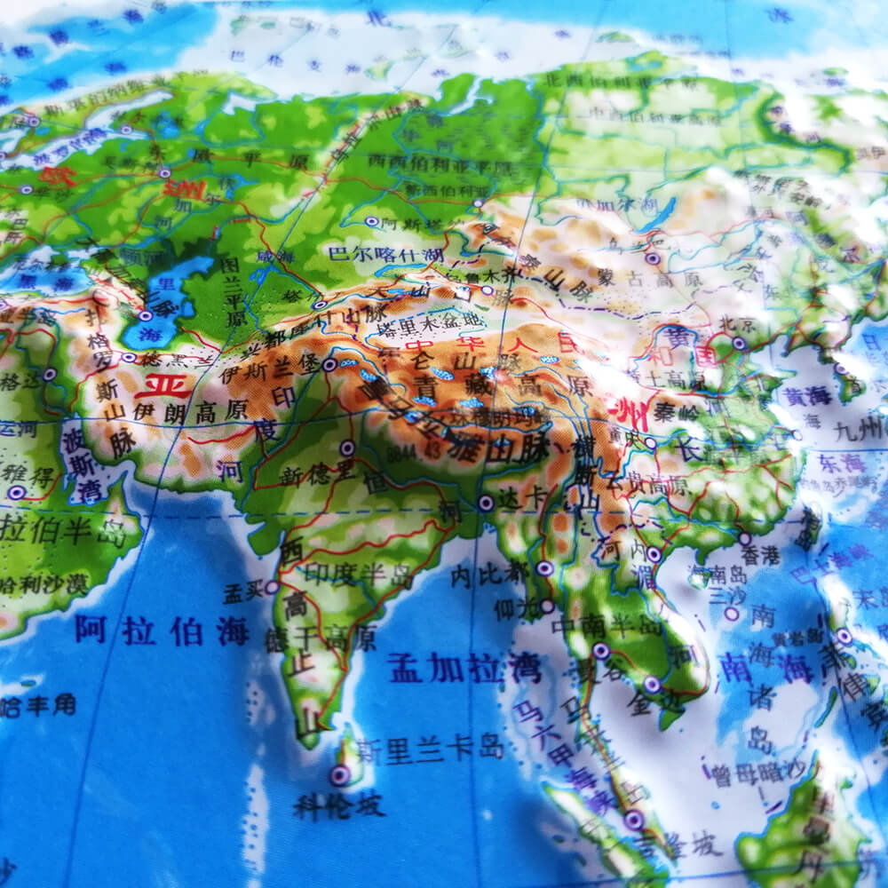 世界地形地图地势-千图网