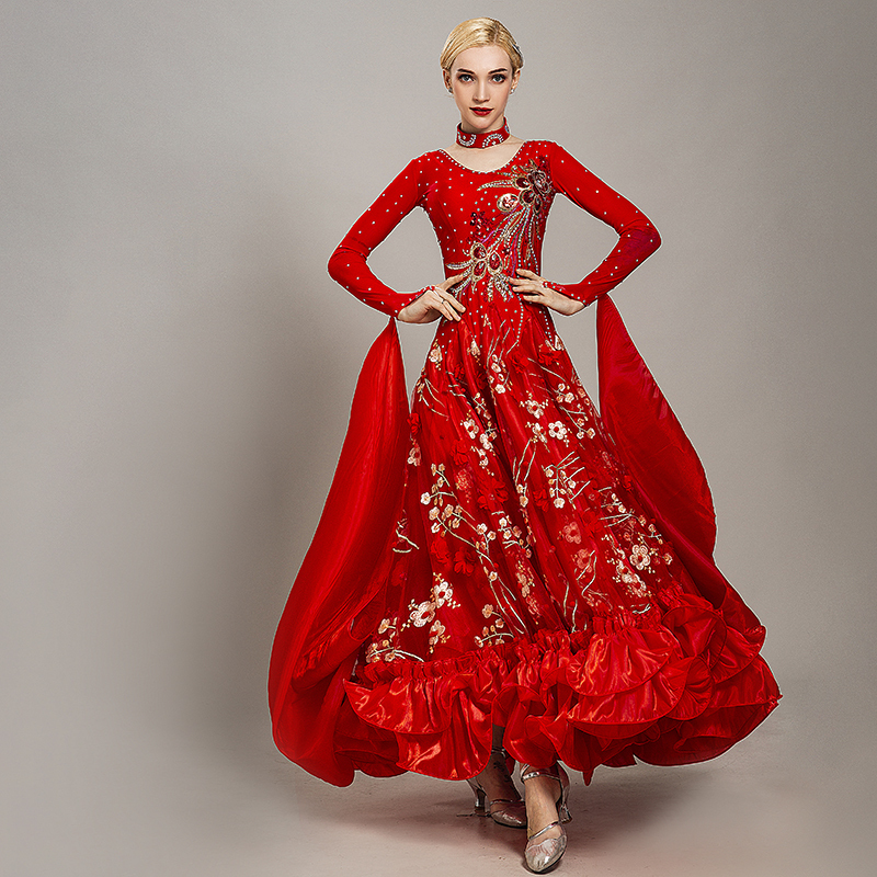 Black blue ballroom dance dresses for women girls Diamond inlaid modern ...