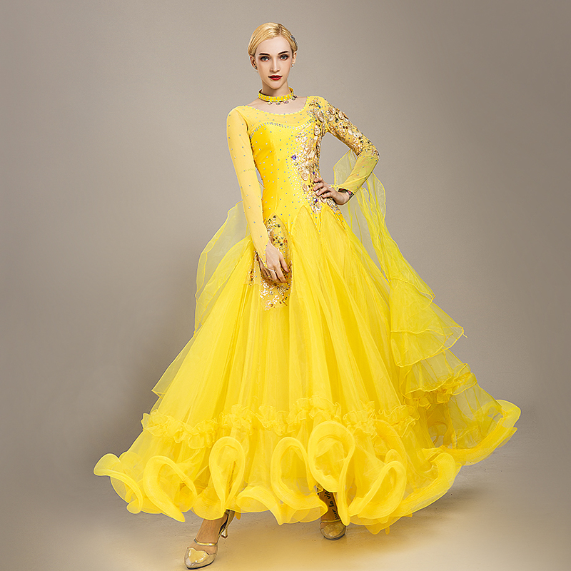 Black blue ballroom dance dresses for women girls High grade diamond ...