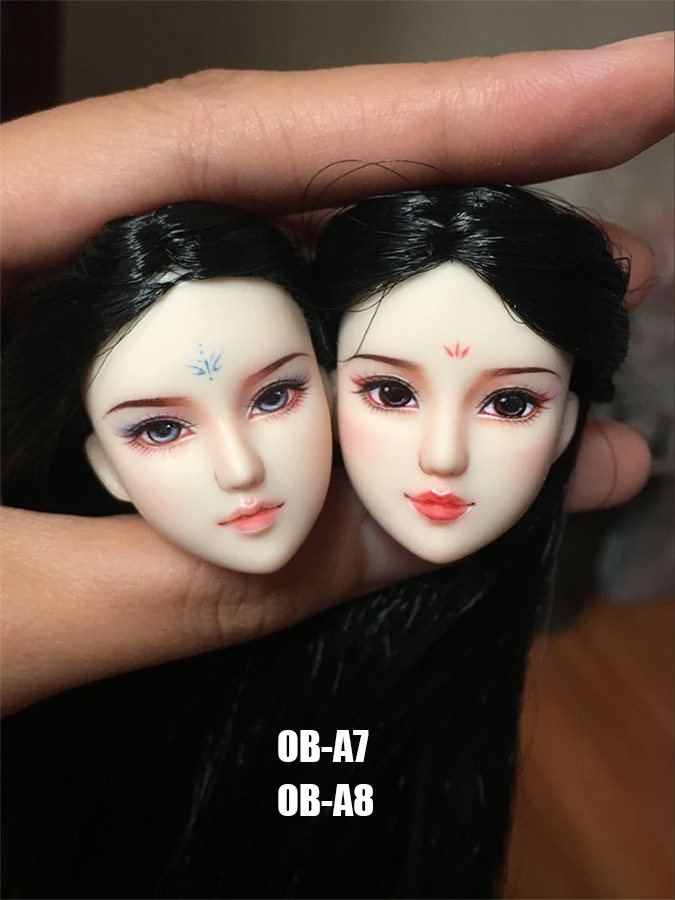 1\/6 female soldier head carving obitsu\/ob makeup doll makeup face ...