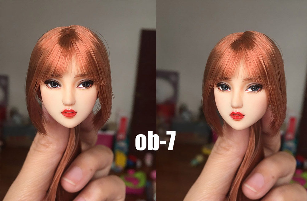 1\/6 female soldier head carving obitsu\/ob makeup doll makeup face ...