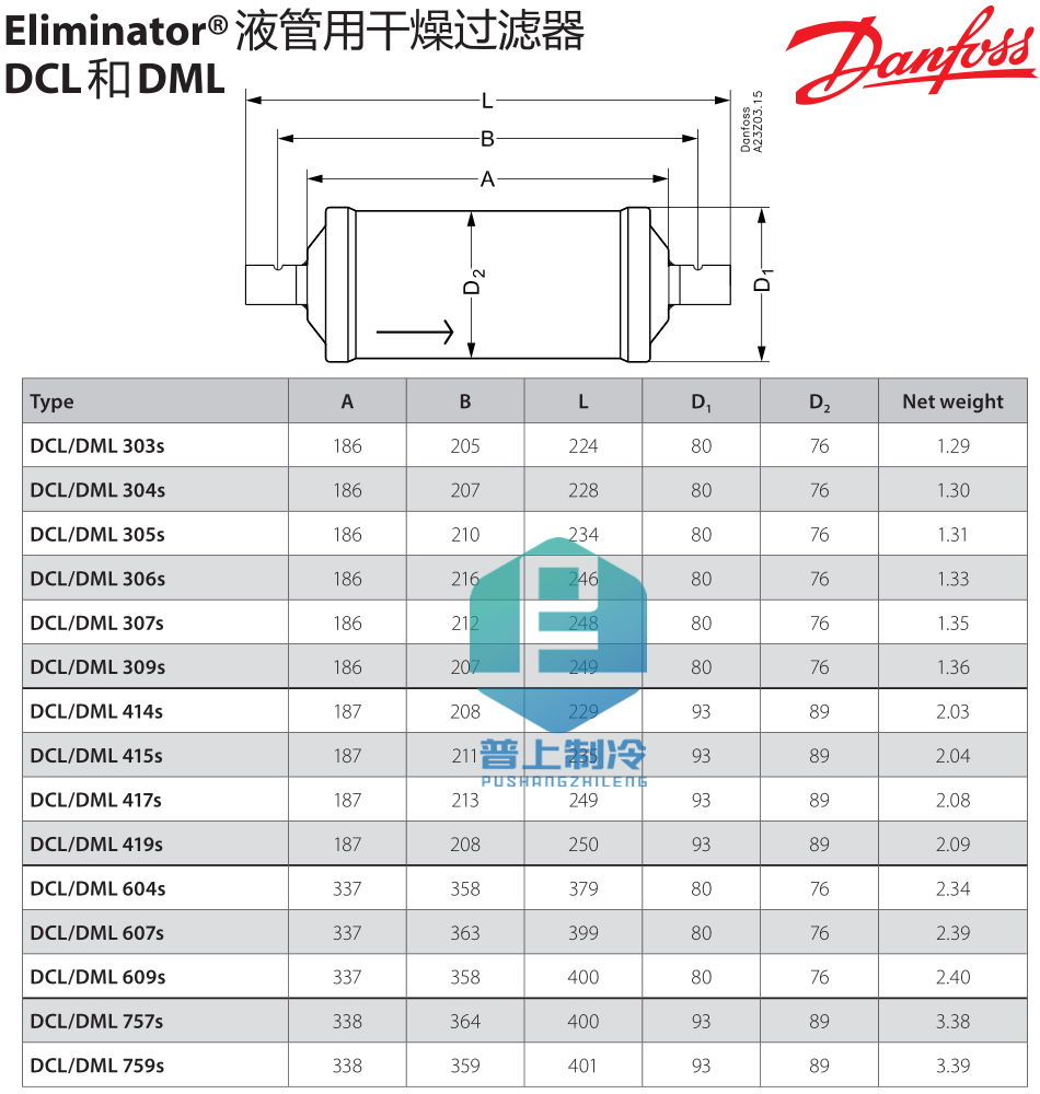 danfoss丹佛斯干燥过滤器 DML163S 023Z5064 023Z5043 023Z5008-阿里巴巴