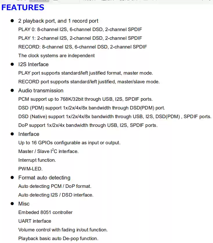 CT7601PR解码芯片32BIT高解析度DSD512音讯处理TW品牌音响IC