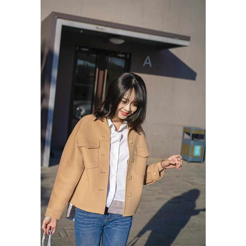 Купить женское пальто 白马过隙 手工双面 驼色短款羊毛小外套 Exemplary lollipops yy2969 в ...