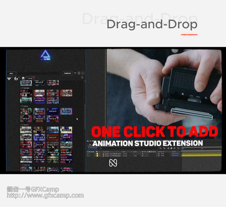 AE脚本-300+复古胶片叠加摄像机视频无缝转场预设 | 龋齿一号GFXCamp