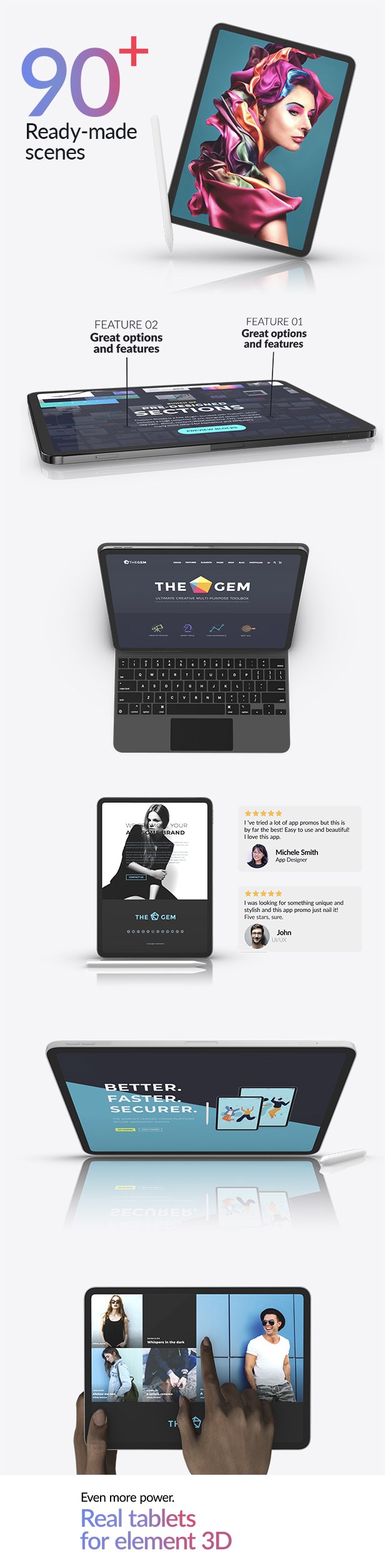 AE脚本模板-500组E3D三维苹果iPhone 14手机平板笔记本电脑手表APP展示动画预设 | 龋齿一号GFXCamp