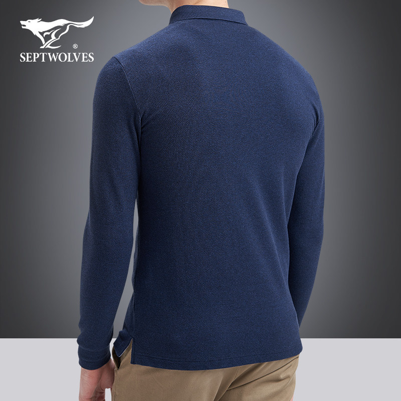 Septwolves long-sleeved t-shirt 2022 spring new business casual men's ...