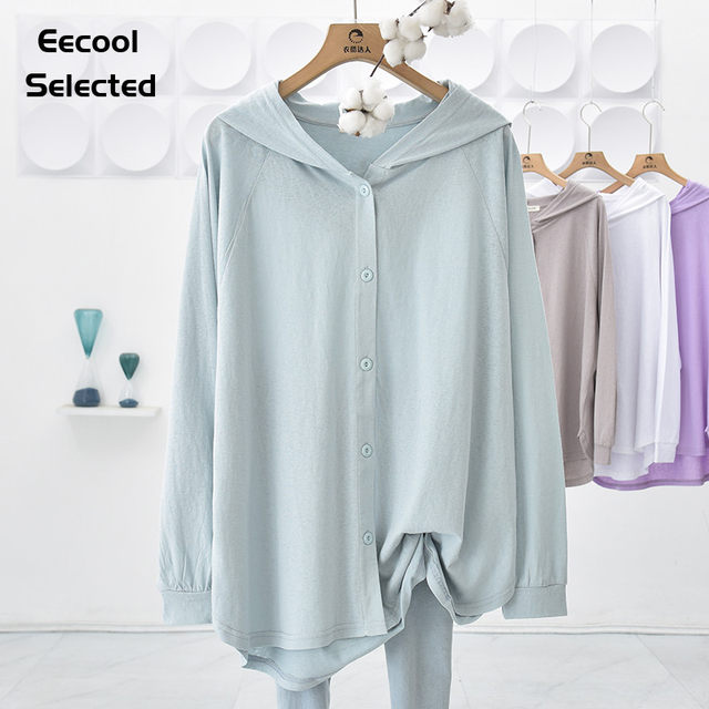 Pure cotton ultra-thin button cardigan sunscreen clothes for women air ...
