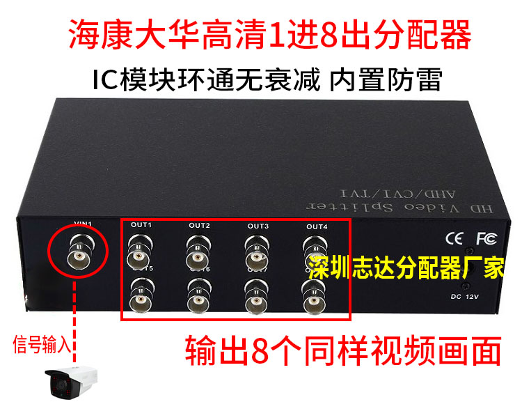 🔌超实用神器！同轴高清分频器AHD/CVI/TVI监控分支器BNC1分8，让监控不再受限！🌐-分配器/分频器/分支器-淘宝好物网