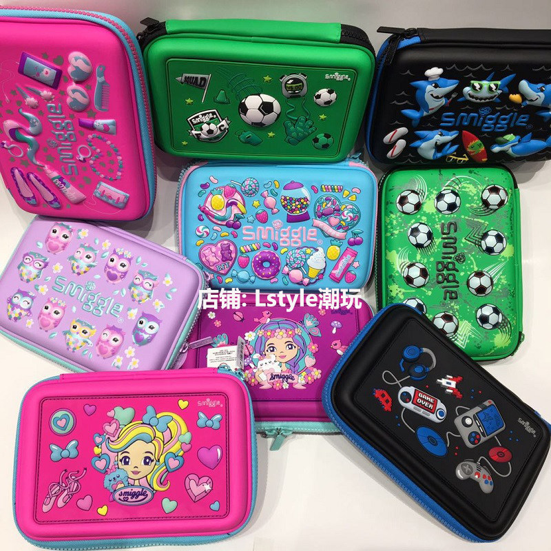 Australia smiggle pencil bag cute color stationery box hard shell ...