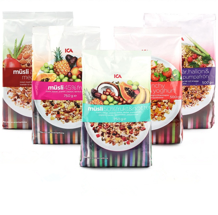 Imported Swedish ICA cereal Fruit nuts Strawberry yogurt oatmeal ...