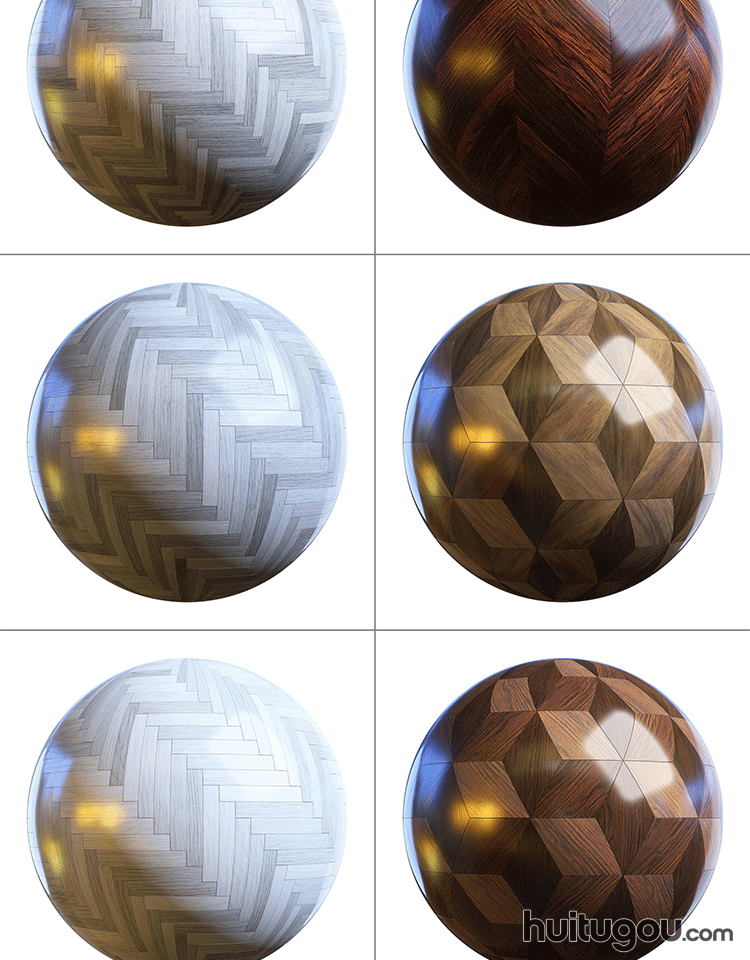 CGAxis拼花木地板高清无缝PBR材质贴图纹理UE Unity Blender预设 - CGAxis PBR贴图 - 绘图狗-设计灵感素材集散地